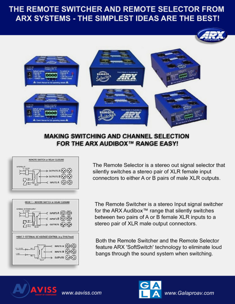 REMOTE SWITCHER AND REMOTE SELECTOR FROM ARX SYSTEMS – GALA Electronics